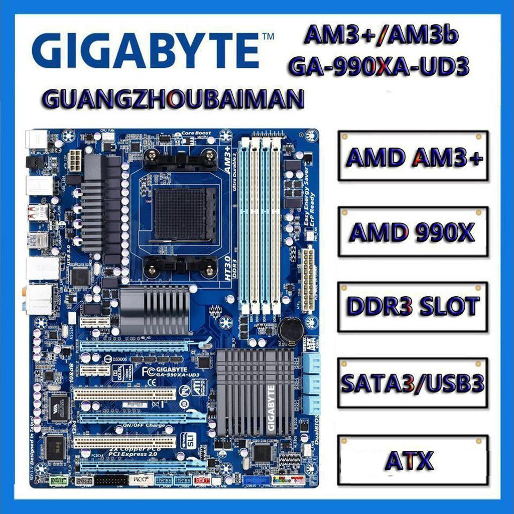 ใช้ Gigabyte GA-990XA-UD3 AMD 990 mainboard DDR3 AM3 โอเวอร์คล็อกไฟครอส ...