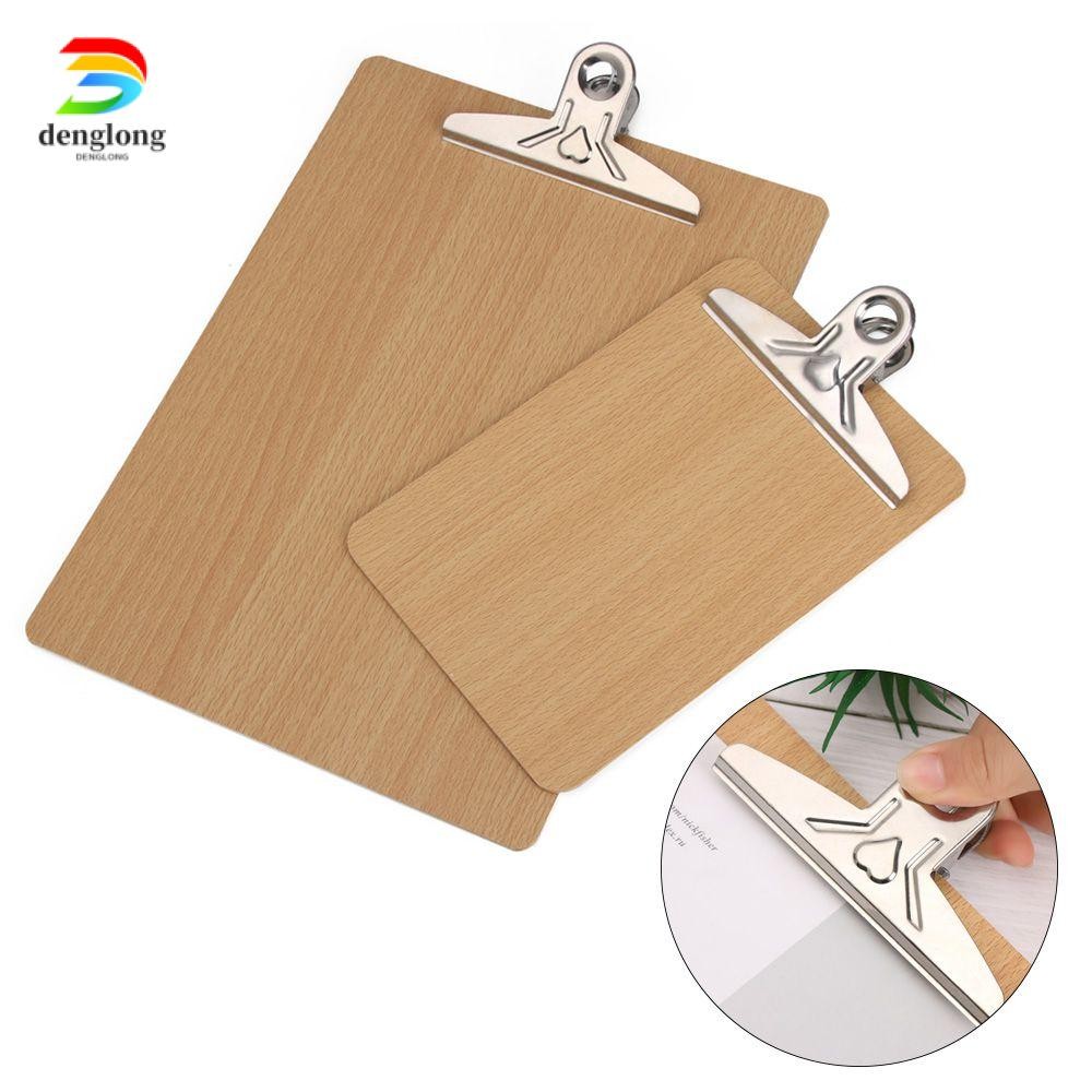 DENGLONG 1PC แผ่นเขียน Pad เครื่องเขียนเก็บคลิปแฟ้มไม้ | Shopee Thailand