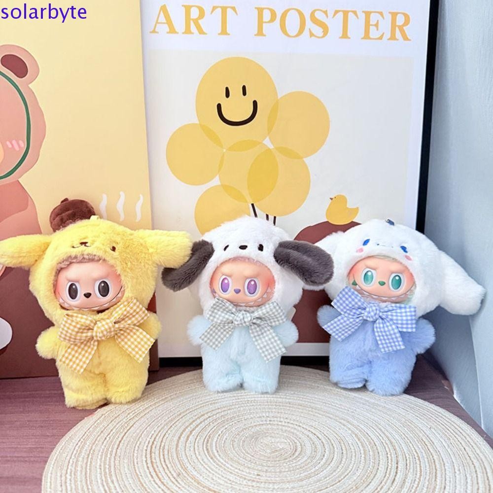 SOLARBYTE Labubu ชุดตุ๊กตา, Kuromi Melody นั่ง Labubu Time ผ้า, ชุด Handmade Dress Up DIY 17 ซม. ...