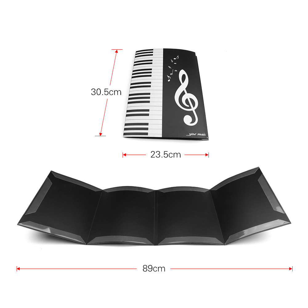 Musiclover-th Black Sheet Music Folder A4 Size Storage Binder สำหรับการ ...
