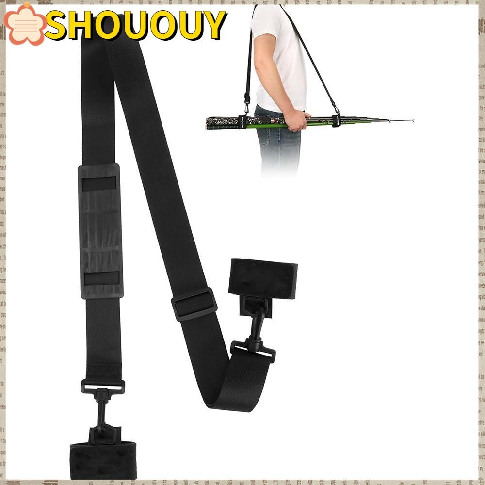 สายรัดเสาล่อฟ้า Shooh พร้อมที่เก็บคันเบ็ดสีดำ สามารถปรับขนาดได้ พกพา ...