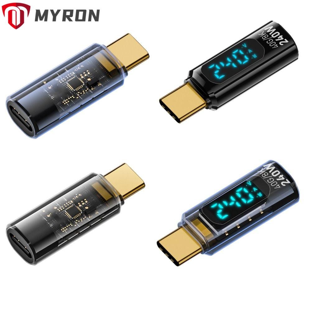MYRON 1 PCS Power Meter Tester, PD 240W Digital LED Display USB 4 Type ...