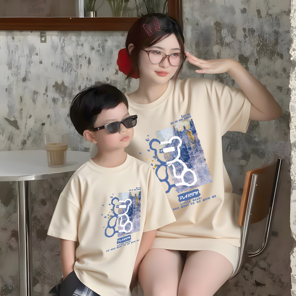 🔥พร้อมส่ง&COD🔥RINA STUDIO🔥 2025 สินค้าใหม่! เสื้อยืดแขนสั้นครอบครัว เดรสแม่ลูก แม่ ชุดครอบครัว ...