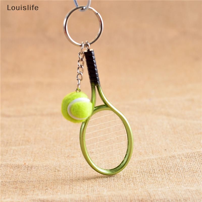 LLPH แฟชั่นโลหะ Creative 3D ไม้เทนนิส Ball Key Chain พวงกุญแจของขวัญพวงกุญแจ LLP | Shopee Thailand