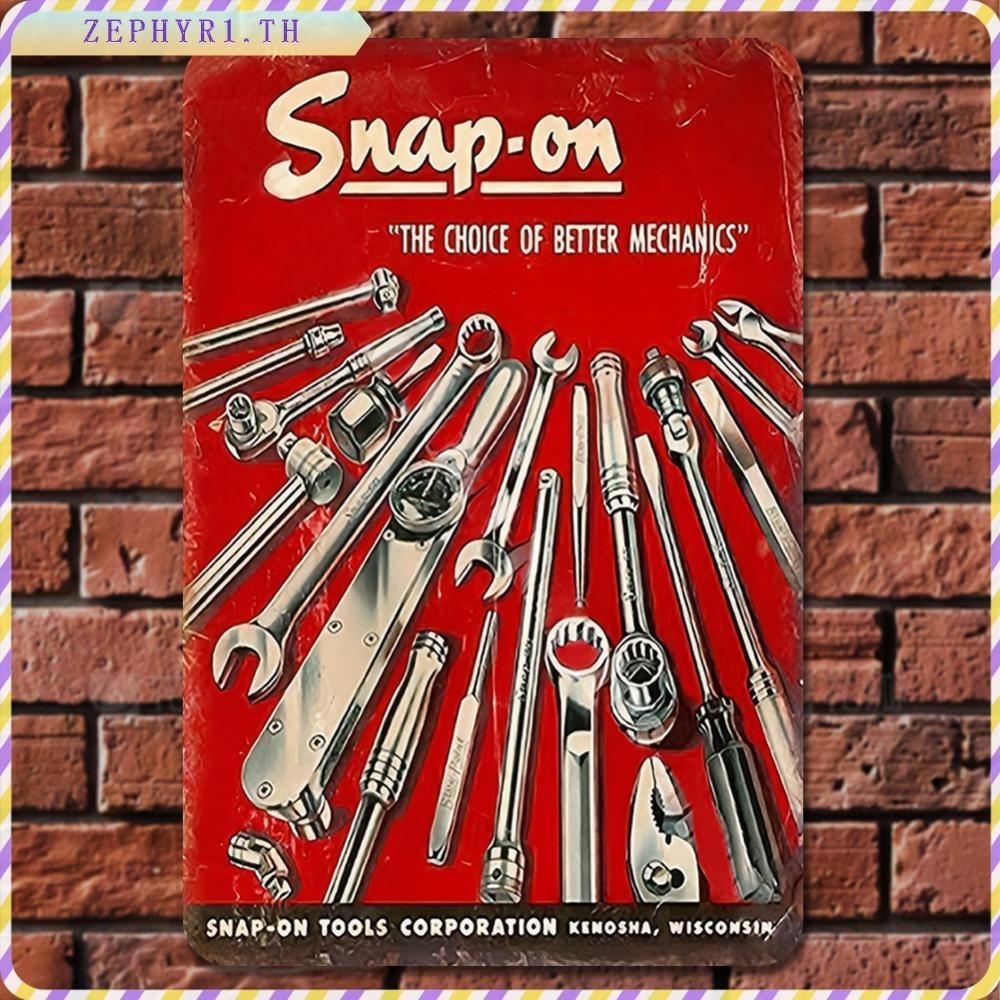 Vintage Metal Plate Snap-On Tools ภาพวาดเหล็กสี่เหลี่ยมตกแต่งผนัง 20x30 ...