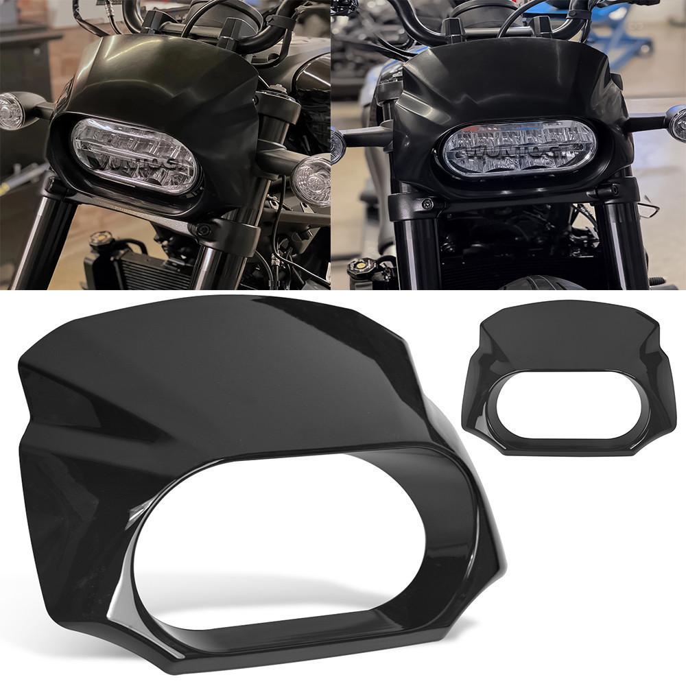 YJ Motorcycle Vivid Light Black Front Headlight Fairing Mask Cowl Cover ...
