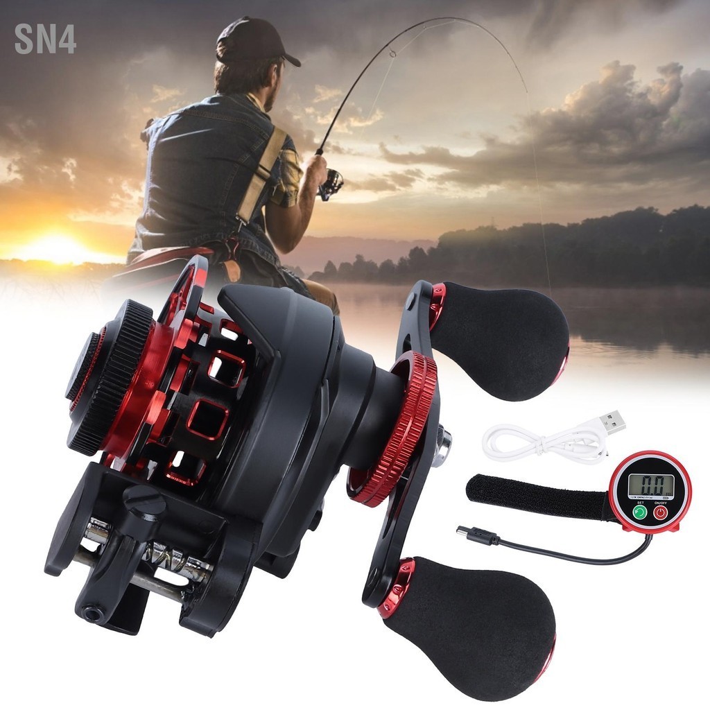 SN4 ขวามือ USB ชาร์จจอแสดงผลดิจิตอลนับช้ามากลงรอกตกปลาแพ | Shopee Thailand
