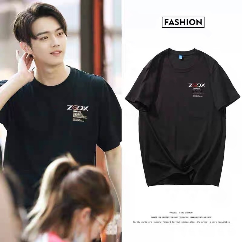 พร้อมส่ง S-M ️ZGDX เสื้อยืดผ้าคอตตอนคอกลมสีดำทีมZGDXสวีข่ายเฉิงเกอลู่ ...