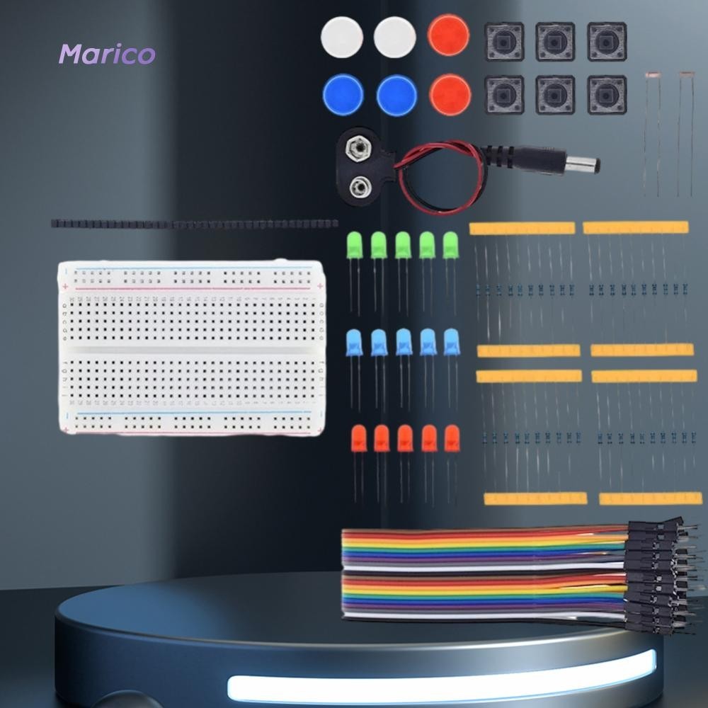ชุดเริ่มต้นใหม่ 13 in 1 Mini Breadboard USB LED Jumper ปุ่มสายไฟ 3 สี ...