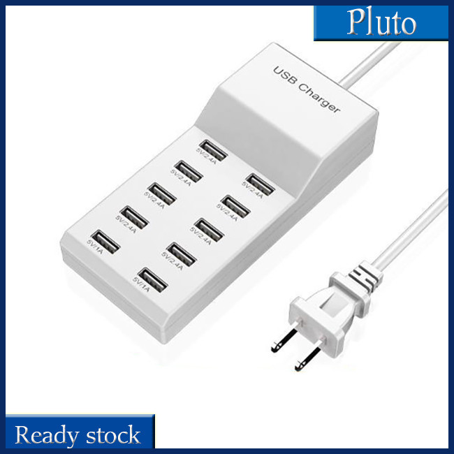 ใหม่ Multiport USB Hub 10 In 1 USB Wall Charger Splitter 5V 2.4A Fast ...