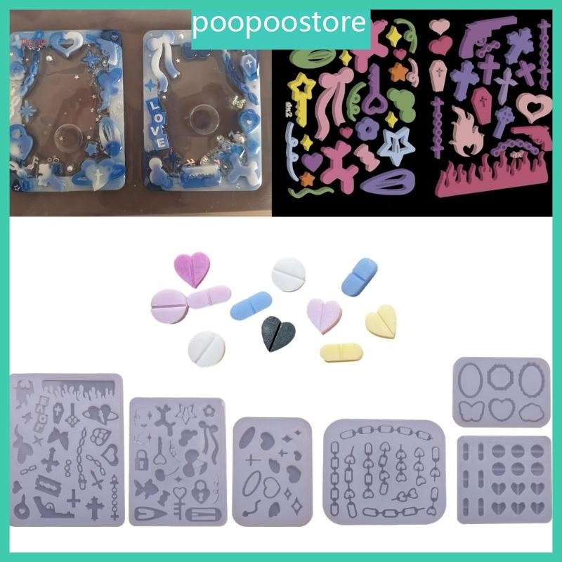 Poop Geometry Filler Moulds เรซิ่นหล่อแม่พิมพ์พวงกุญแจซิลิโคนตกแต่ง ...