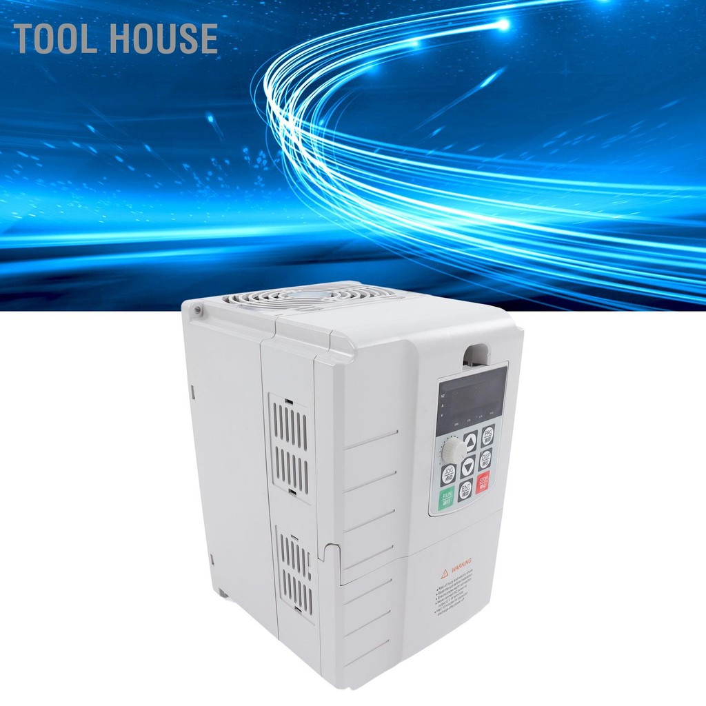 Tool House อินเวอร์เตอร์ไดรฟ์ความถี่ตัวแปรอินพุตเฟสเดียวเอาต์พุต 3 เฟส VFD Converter 7.5KW 220V ...