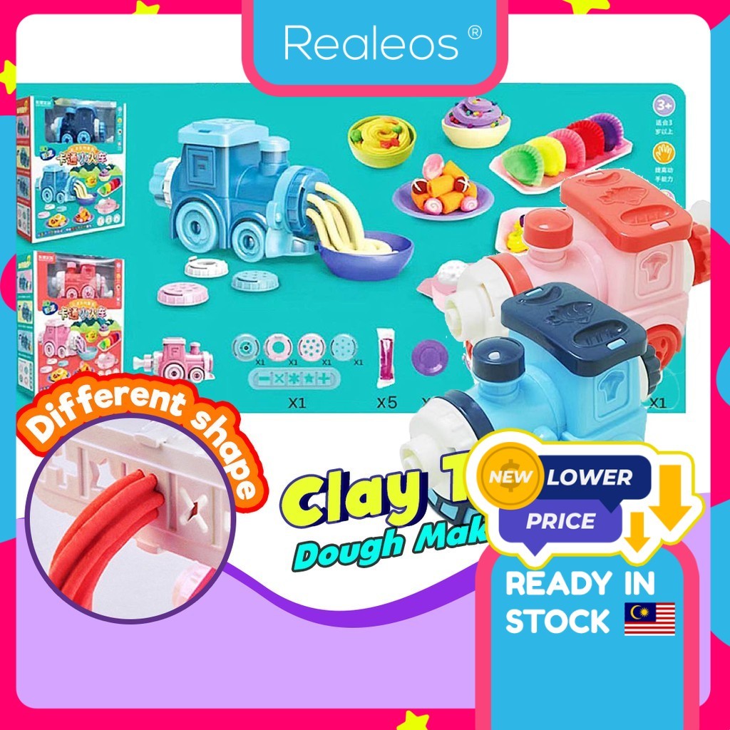 Realeos 17 ชิ้นรถไฟเด็กก๋วยเตี๋ยว Maker Playset Play Dough Plasticine ...