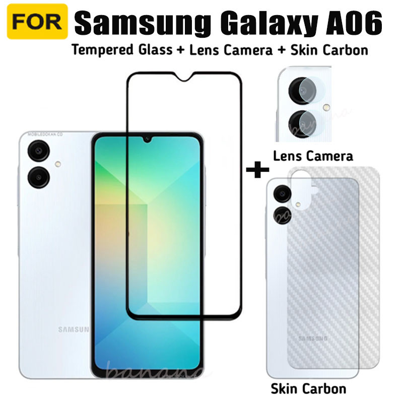 สําหรับ Samsung Galaxy A06 กระจกนิรภัย A 06 A0 6 ป้องกันหน้าจอเลนส์กล้อง + ฟิล์มด้านหลัง ...