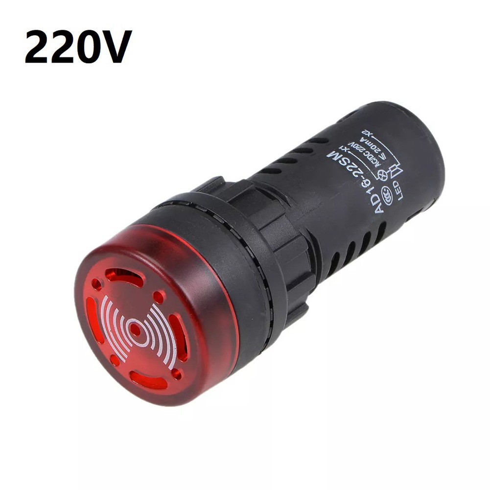 Compact Size Flash Buzzer AC/DC 12V 24V 220V Red LED Indicator Sound ...