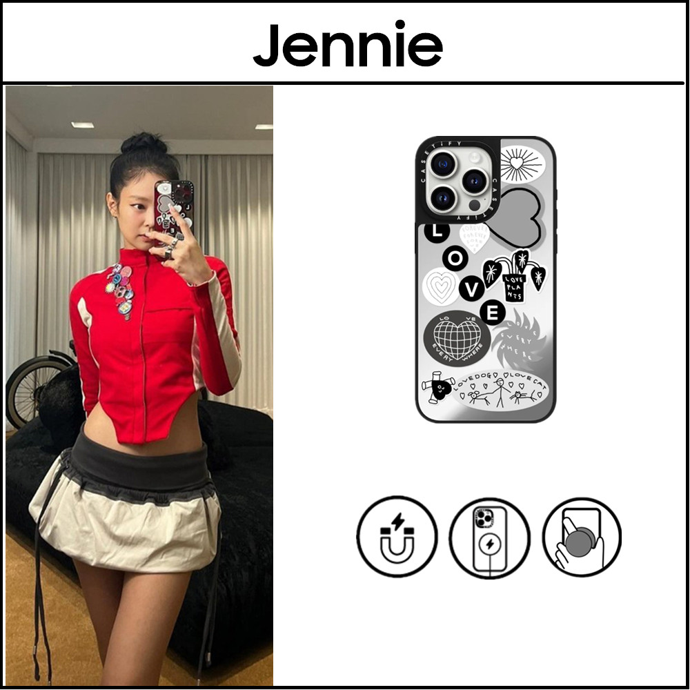 Casetify BLACKPINK Jennie Love สติกเกอร์ 02 พลาสติกแข็งกระจกอะคริลิค ...