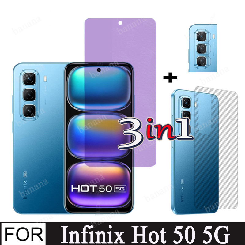 สําหรับ Infinix Hot 50 40 4G 5G 3 in 1 Anti Blue Light Ray กระจกนิรภัย ...