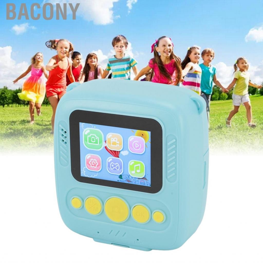 Bacony กล้องวิดีโอสำหรับเด็กอายุการใช้งานแบตเตอรี่ยาวนานมัลติฟังก์ชั่ ...