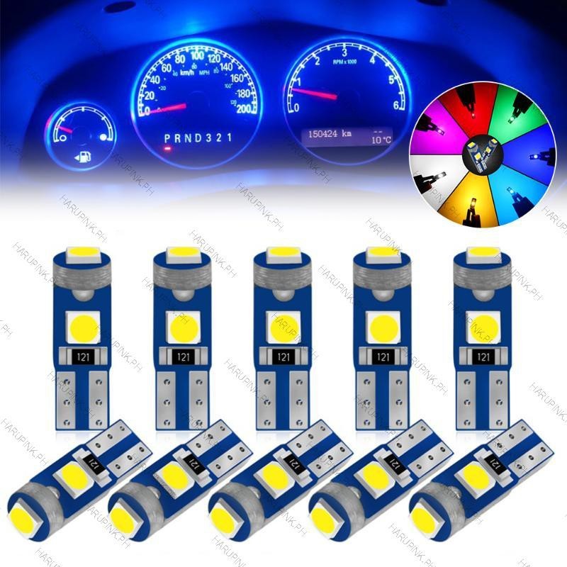 1 PC T5 หลอดไฟ LED T5 3030 3SMD LED ภายในรถแดชบอร์ดความร้อนตัวบ่งชี้ ...
