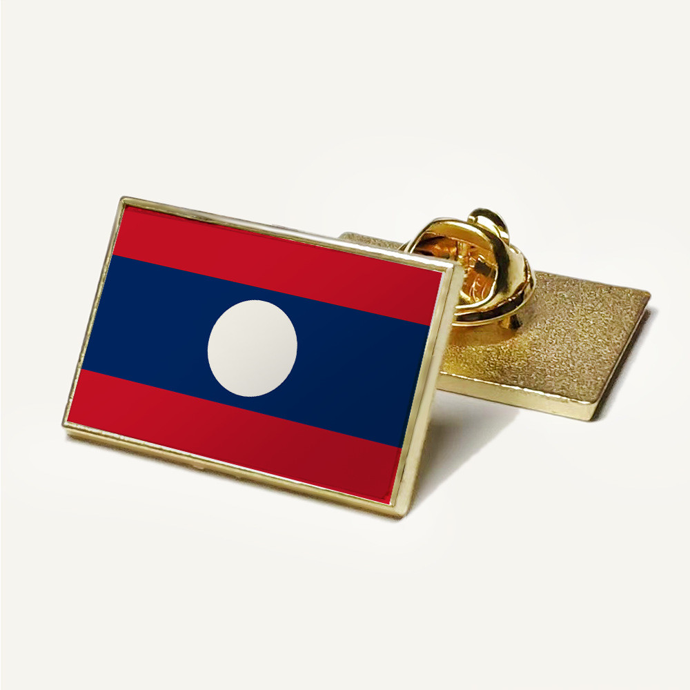 เข็มกลัดธงชาติลาว ป้ายโลหะ ป้ายธง ป้ายหน้าอก | Shopee Thailand