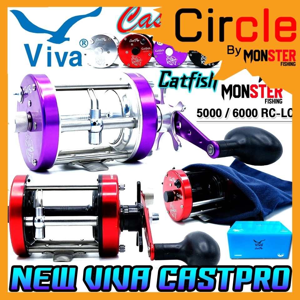 รอกตกปลา รอกทรงกลม NEW VIVA CASTPRO 5000/6000 RC-LC (มีทั้งหมุนซ้ายและหมุนขวา) | Shopee Thailand