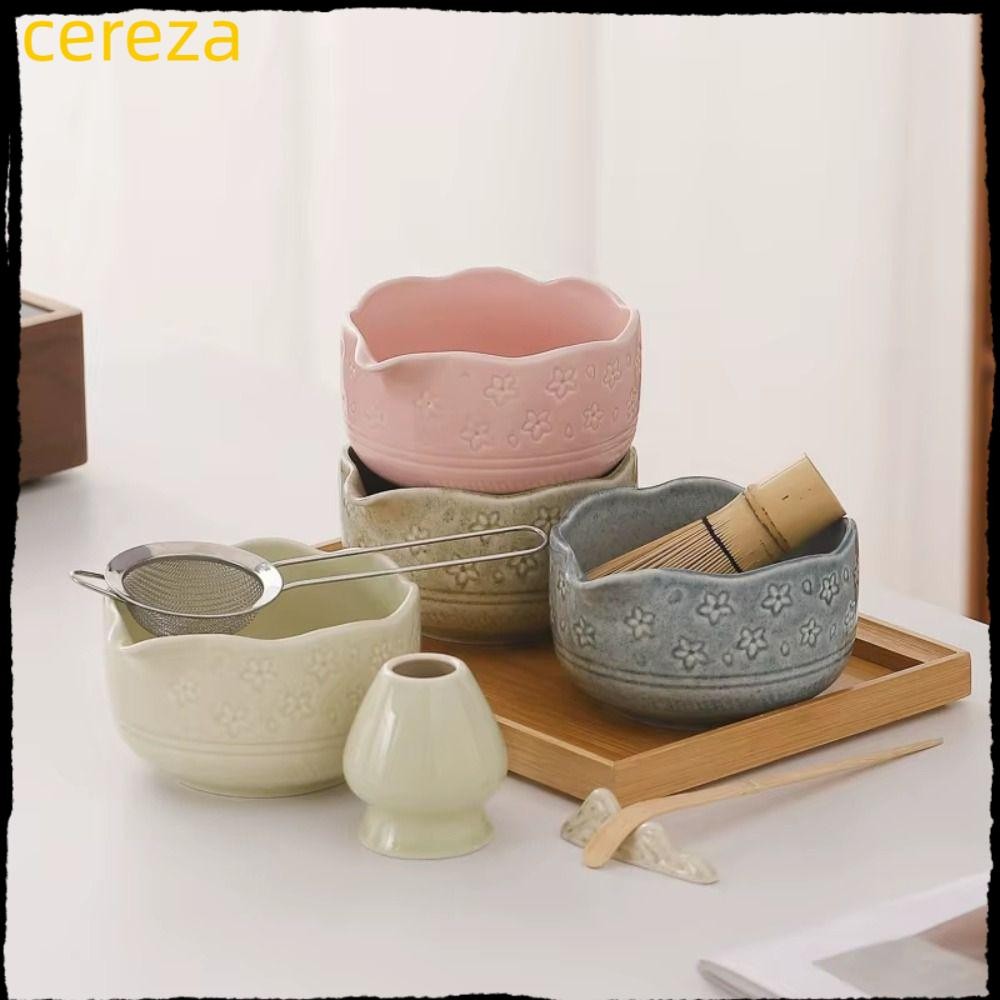 CEREZA 6 ชิ้นชุดชามมัทฉะ, ตักชา Matcha Blender ชุดมัทฉะญี่ปุ่น, อุปกรณ์ ...