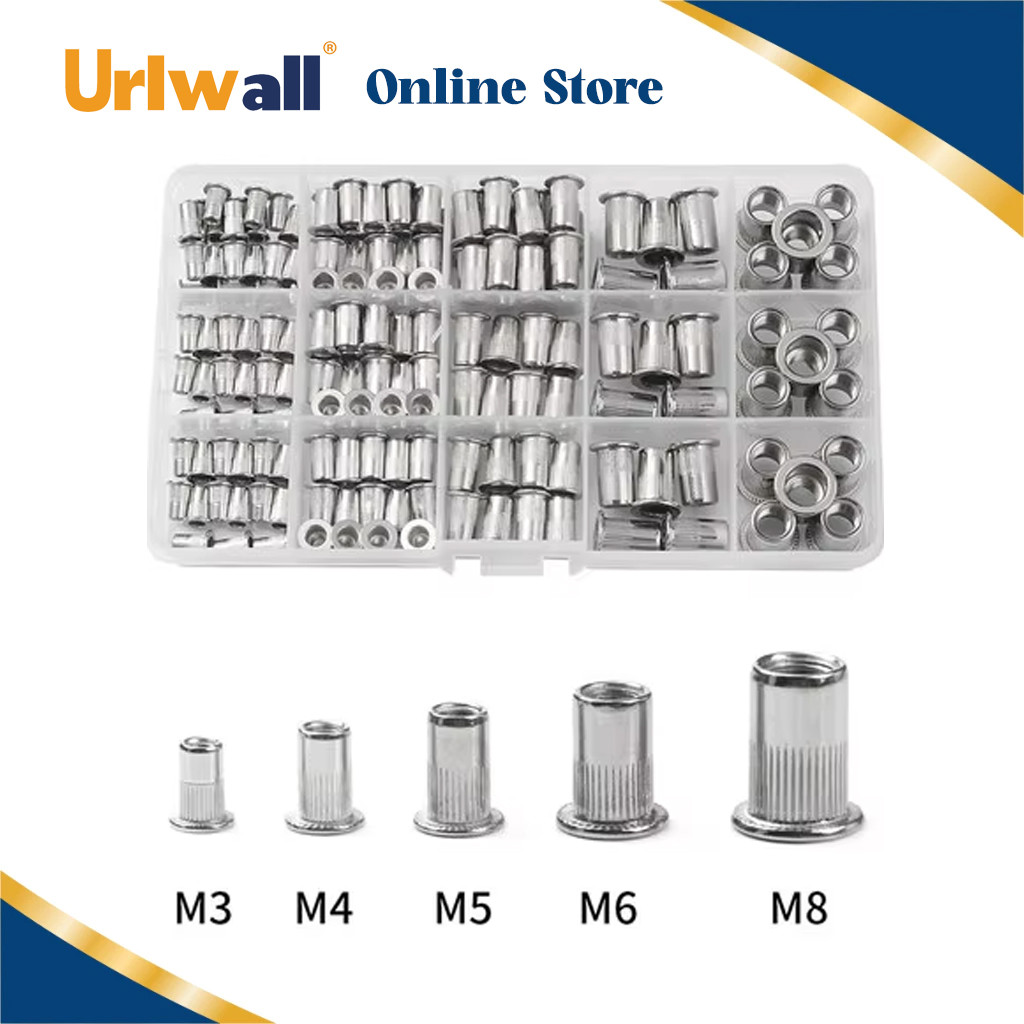 180/160/150/100/93PCS สแตนเลสสตีล Rivet Nut M3 M4 M5 M6 M8 M10 ใส่ ...