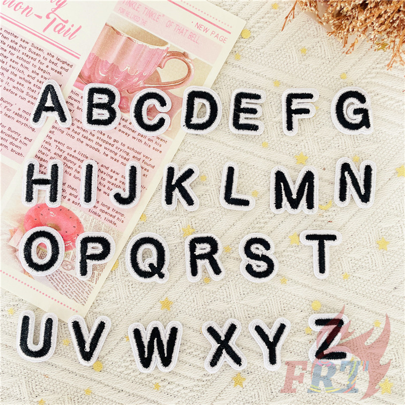 1 ชิ้น Mini Black Arial English Letters Iron-on Patch Diy ตัวอักษรเหล็ก ...