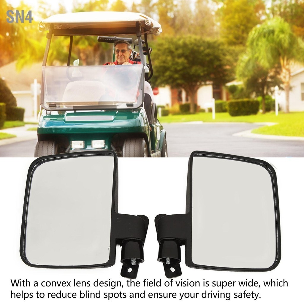 SN4 กระจกรถกอล์ฟ 2 Pack กระจกมองข้าง รถกอล์ฟกระจกมองหลังสำหรับ Club Car ...