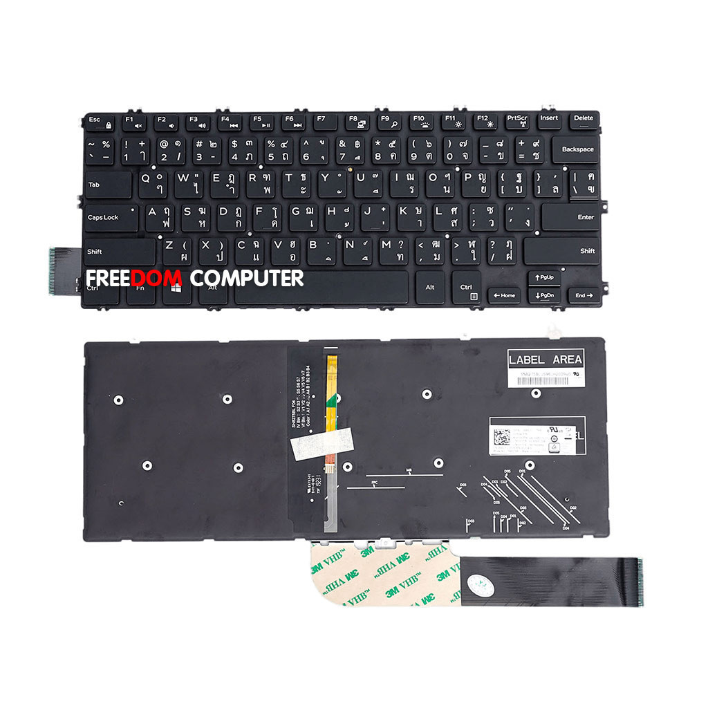 คีย์บอร์ดโน๊ตบุ๊ค KEYBOARD DELL INSPIRON 14-5000 5480 5580 Latitude ...