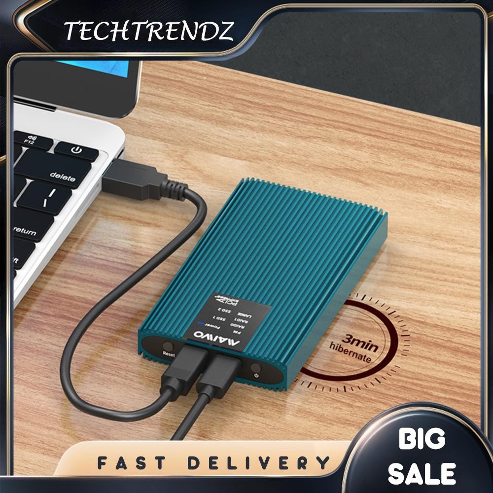 [techtrendz.th] Dual Bay NVMe RAID Enclosure USB3.2 GEN2x2 20Gbps M.2 ...