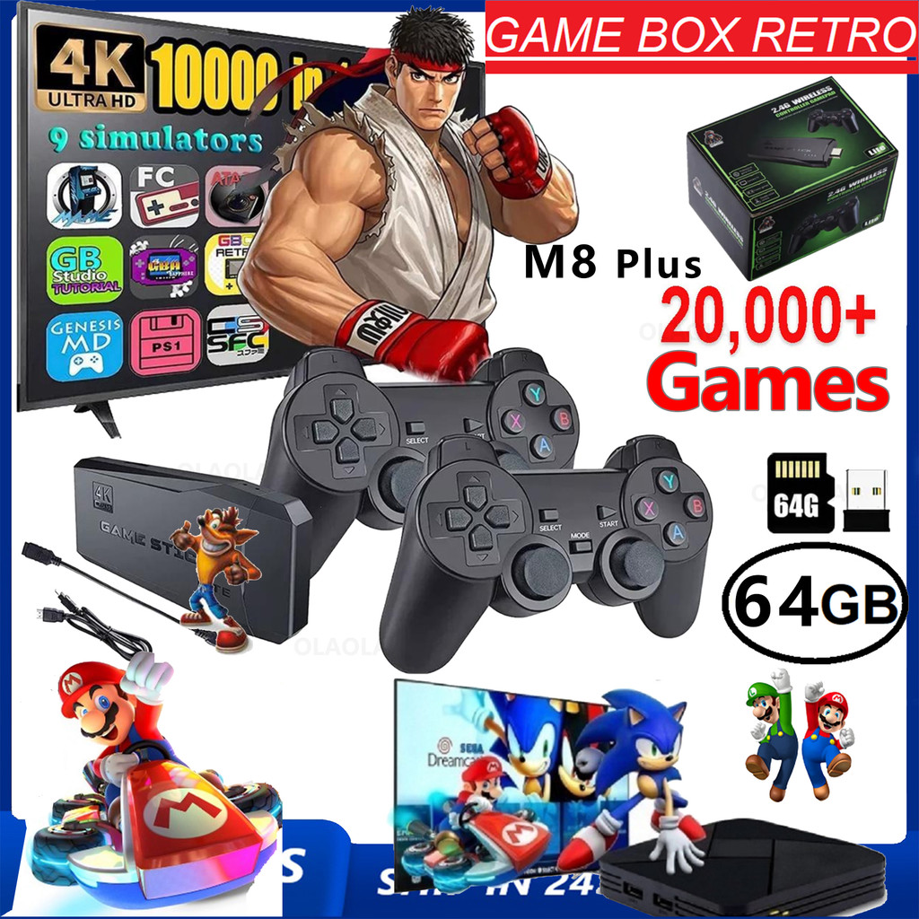 Retro M8 plus เกม Stick 4K Hdmi Output เครื่องเล่นวิดีโอในตัว 20000 ...