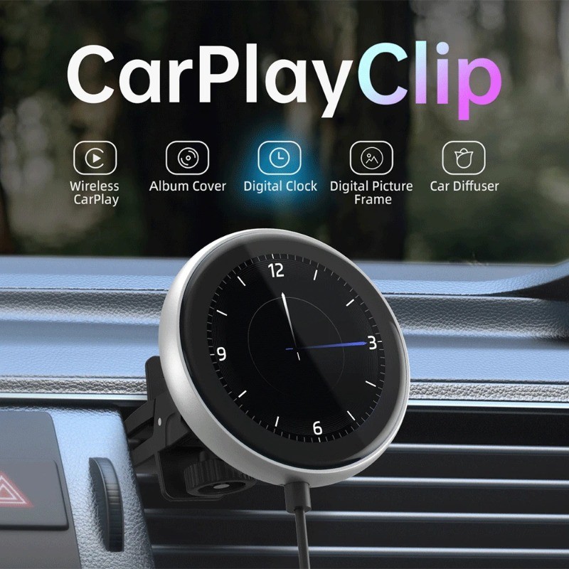 Ottocast 2024 CarPlay Clip อะแดปเตอร์เล่นรถไร้สาย Air Outlet อุปกรณ์เสริมน้ําหอม Digital Vent ...