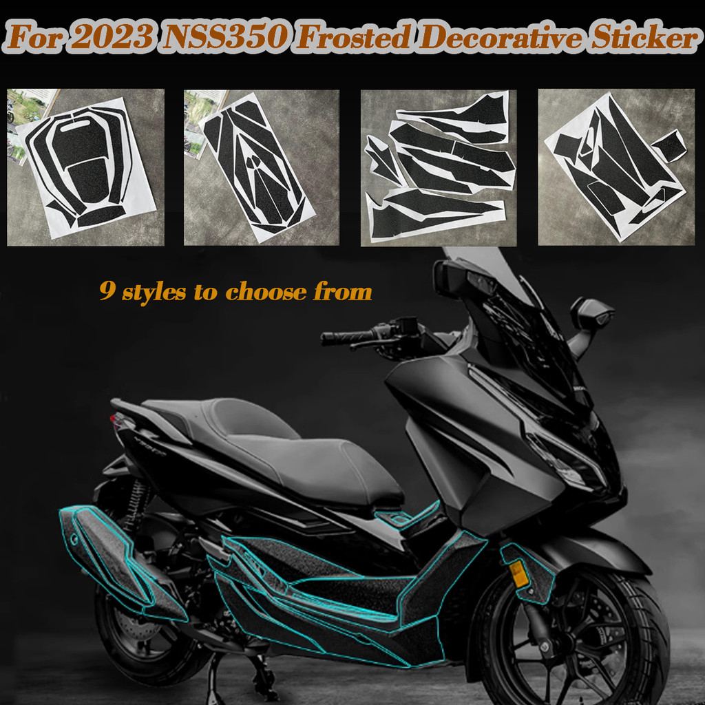 2023 NSS350 รถจักรยานยนต์ Frosted สติกเกอร์ถังหมวกเครื่องยนต์ท่อไอเสียทนความร้อนกันน้ํา Decals ...