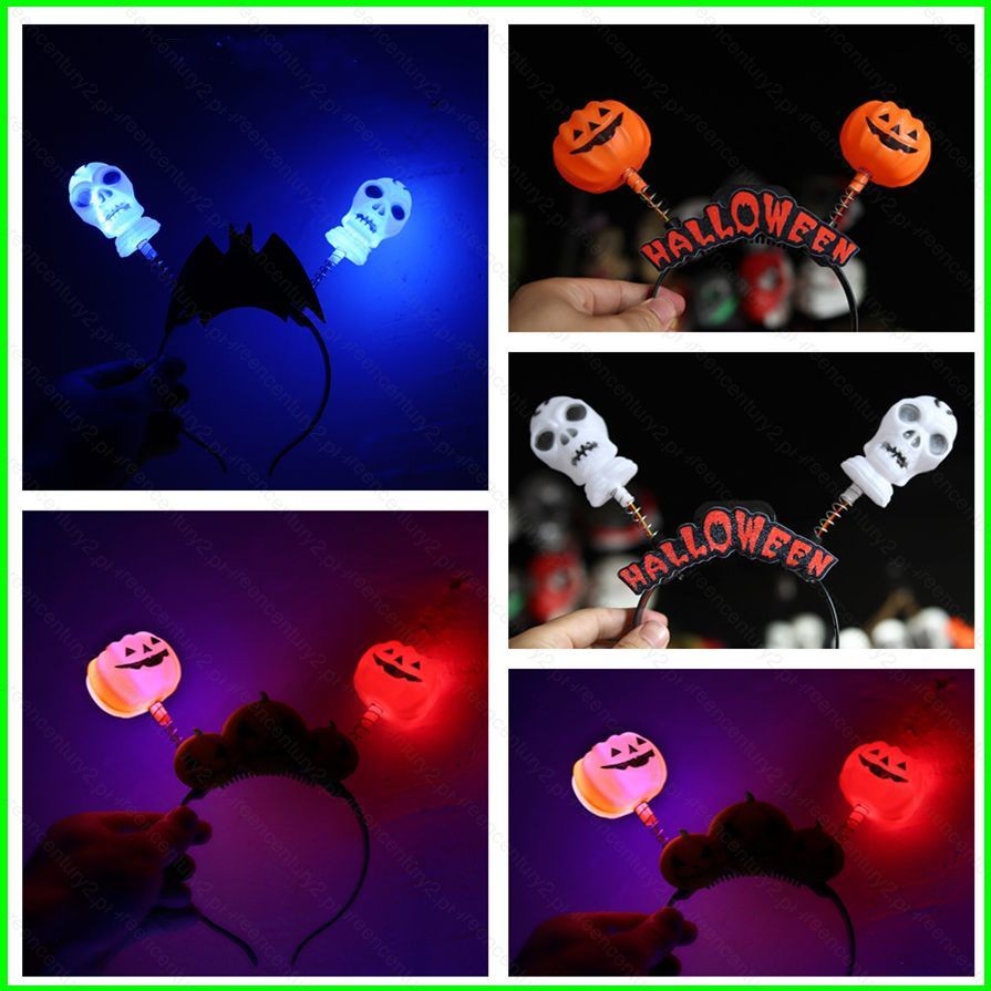 Yg ฮาโลวีน LED Light Headdress Skull ฟักทองปีศาจ Photo Props Live ...