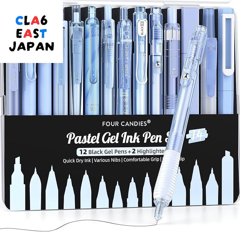 Set of four candy-colored gel pens in cute notebook design. Includes 12 ...