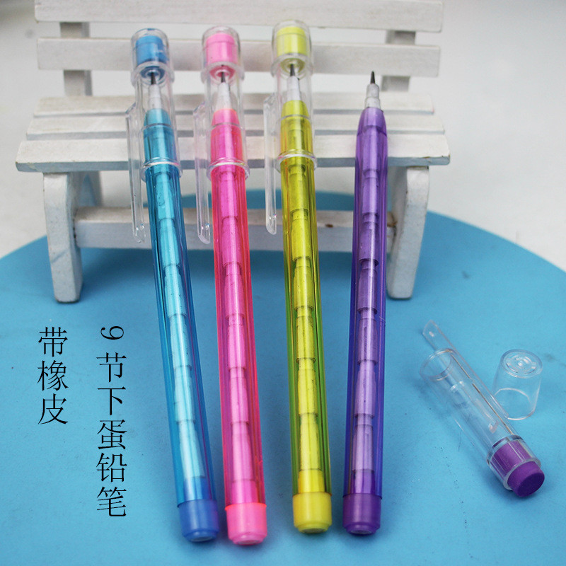 Building Block Pencil 9 ส่วน Circular Pencil Eraser Pencil Stationery ...