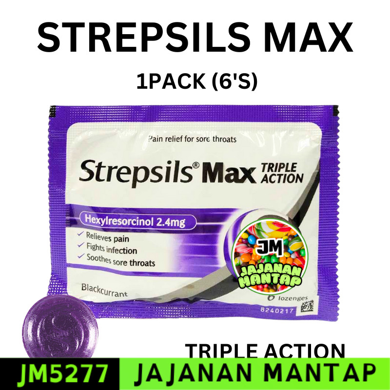 1packet Strepsils Max Triple Action Blackcurrant (6s) [JM5277] | Shopee ...