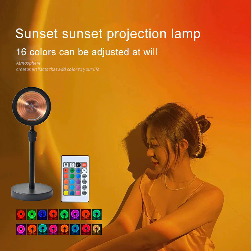 Led Usb Sunset Lamp Projector Home Decor Night Lamp Portable Mood Light ...