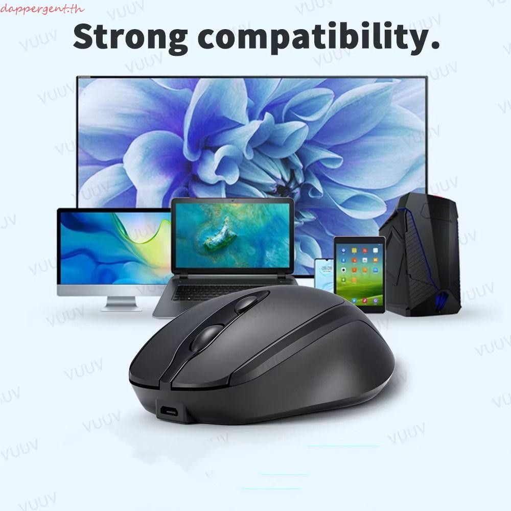 DAPPERGENT เมาส์ไร้สาย, 2.4 Ghz + BT5.0 1600DPI เมาส์ไร้สายตามหลักสรีรศาสตร์, เมาส์เกมเมอร์สะดวก ...