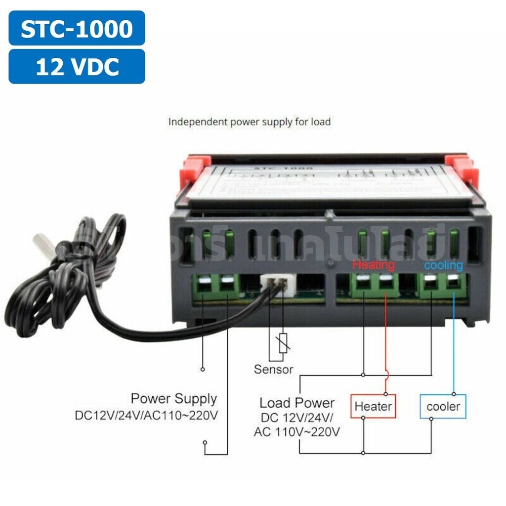 STC-1000/STC-3008/STC-3028 12VDC/24VDC/220VAC เครื่องควบคุมอุณหภูมิ NTC Temperature Controller ...