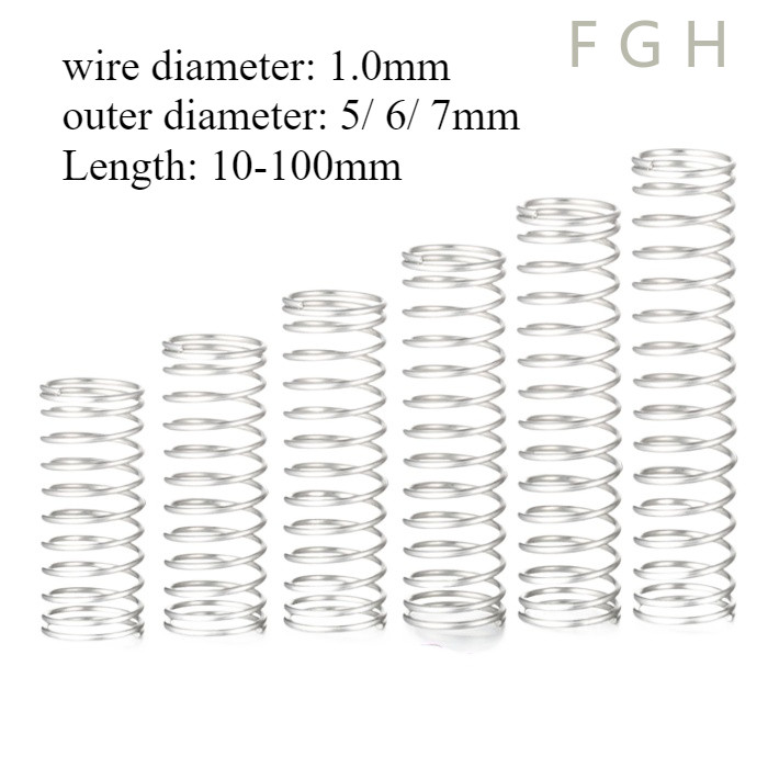 [FGHYT-1-y] 5Pcs สปริงกด-สปริงดัน สปริงอัด สปริงดันทั่วไป เหล็กสปริง ...