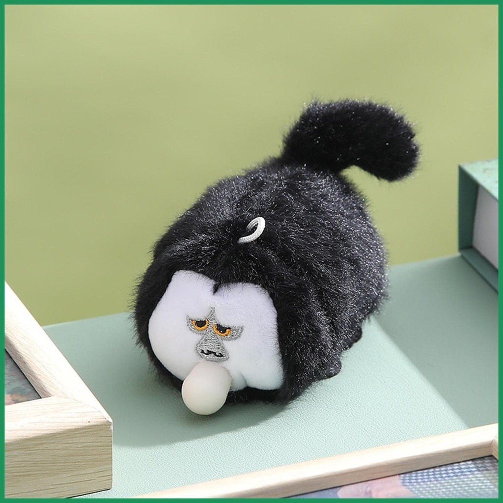 ดึงสตริงของเล่นตุ๊กตาไขลานลานกระดิกหางลิงลิงลิงรูปร่างพวงกุญแจตกแต่ง ...