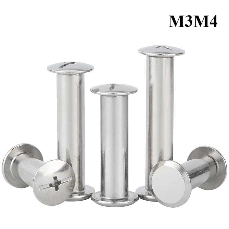 [jcsy] M3M4 304 สแตนเลสเด็ก-แม่ Rivets สกรูก้นถั่วอัลบั้มรูปเล็บบัญชีแยกประเภทคู่ล็อคสกรูสูตร ...