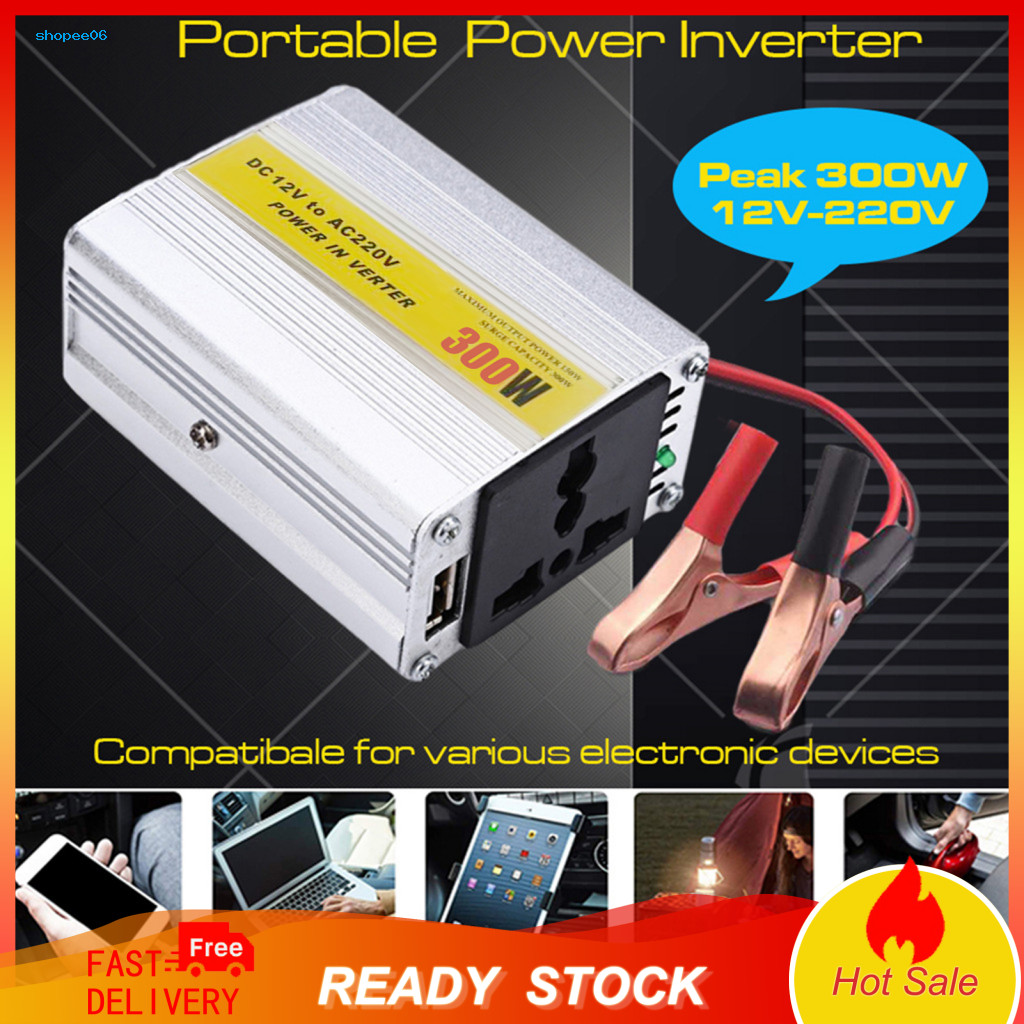 Setn 300W Power Inverter พอร์ต USB Fast Charging จอแสดงผล LED DC 12V แรงดันไฟฟ้า Transfer ...