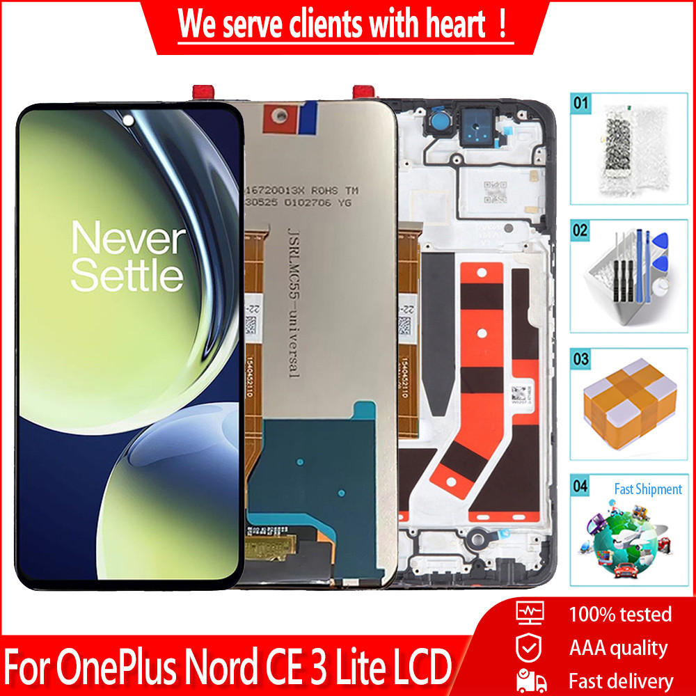 6.72 "สําหรับ OnePlus Nord CE 3 Lite จอแสดงผล LCD หน้าจอสัมผัสสําหรับ 1 ...