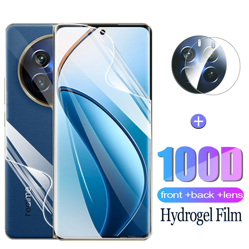 3in1 ด้านหน้ากลับ Hydrogel ฟิล์มไม่แก้วสําหรับ Realme 12 Pro + Soft ...