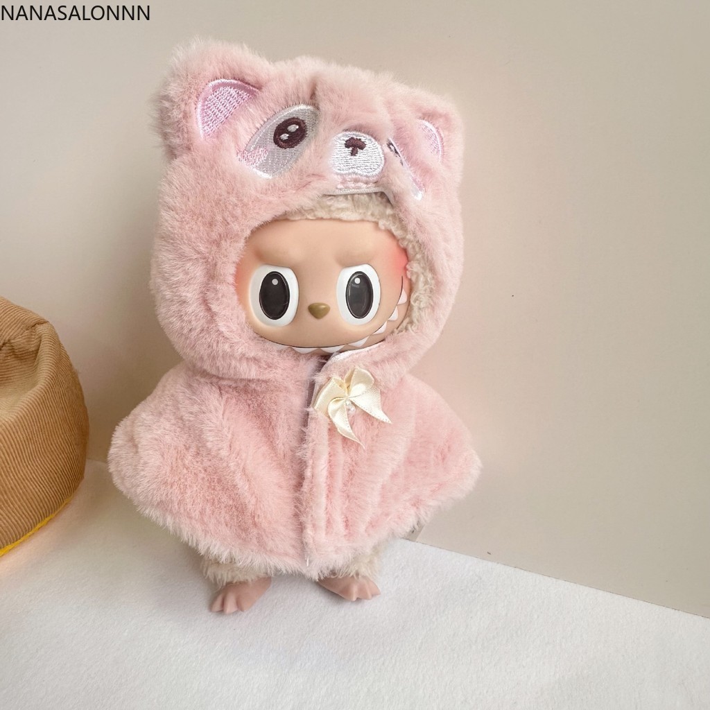 Labub cape 17CM พวงกุญแจ LABUBU จี้ตุ๊กตาเสื้อผ้าหมวกจุดเสื้อผ้าน่ารัก ...