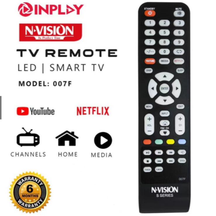 Inplay/nvision Smart TV รีโมทคอนโทรล 007F รุ่นใช้งานร่วมกับ Basic TV ...