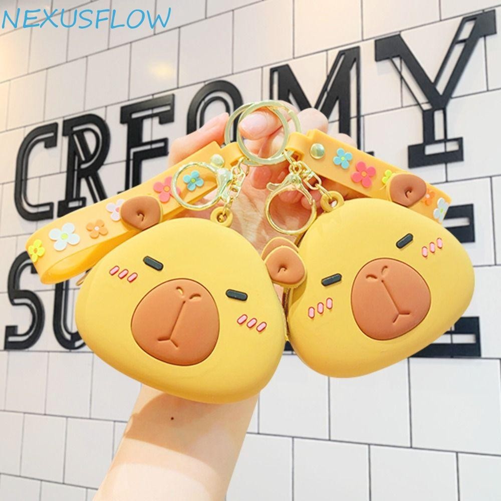 Nexusflow Capybara กระเป๋าใส่เหรียญซิลิโคน,การ์ตูนสัตว์ Capybara กระเป๋าสตางค์,แฟชั่นกระเป๋าเก็บ ...